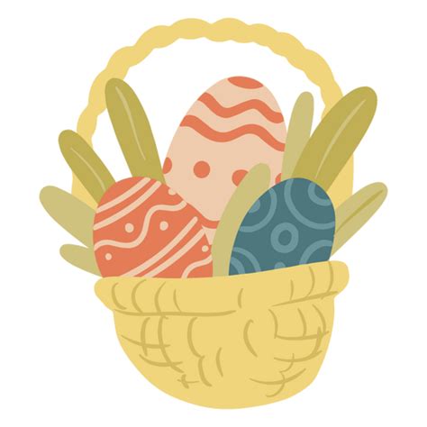 Design PNG E SVG De Cesta Plana De Ovos De Páscoa Para Camisetas