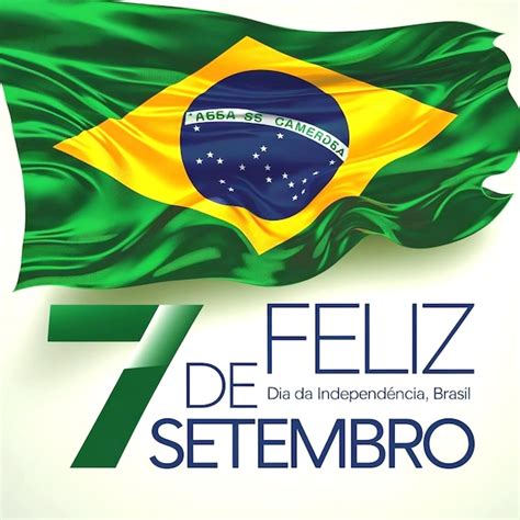 Cartaz Do Dia Da Independência Do Brasil Com Fundo Da Bandeira Imagem