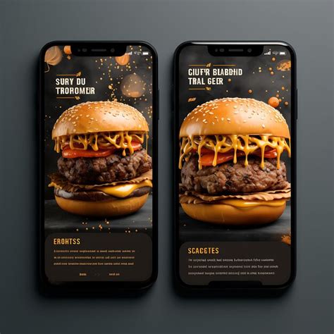 Premium Ai Image Mobile App Of Gourmet Burgers Upscale Burger Concept