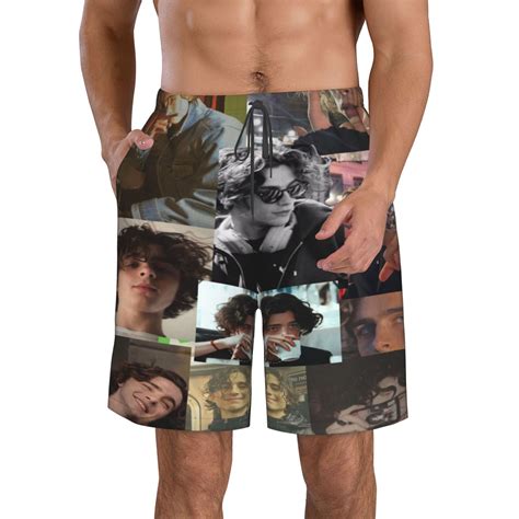 Mens Timothee Chalamet Swim Trunks Quick Dry Bathing Suits Holiday Beach Short Casual Board