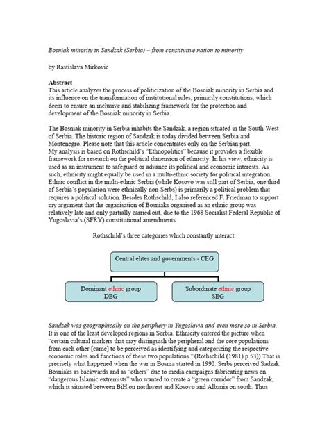 Bosniak Minority In Sandzak By Mirkovic Pdf Slobodan Milošević Socialist Federal