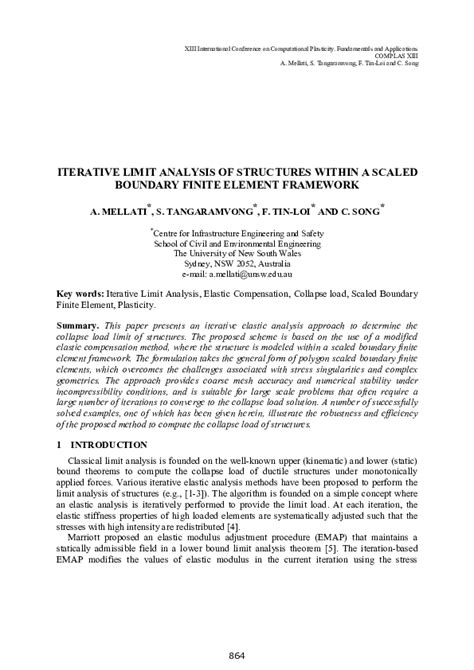 Pdf Iterative Limit Analysis Of Structures Within A Scaled Boundary