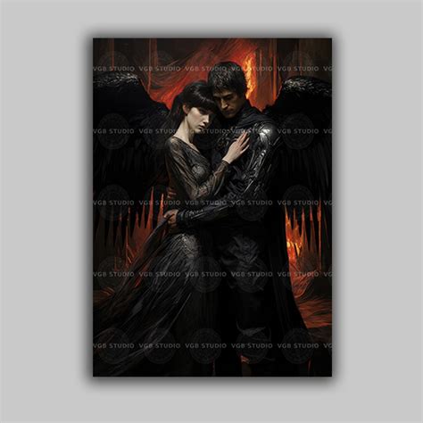 Forbidden Love Fallen Angel Gothic Romance Print Devilish Allure Fiery