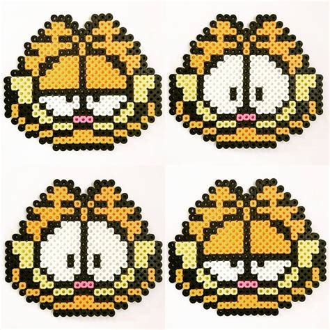 Garfield Perler Beads By An Co Chan Diy Perler Bead Crafts Easy