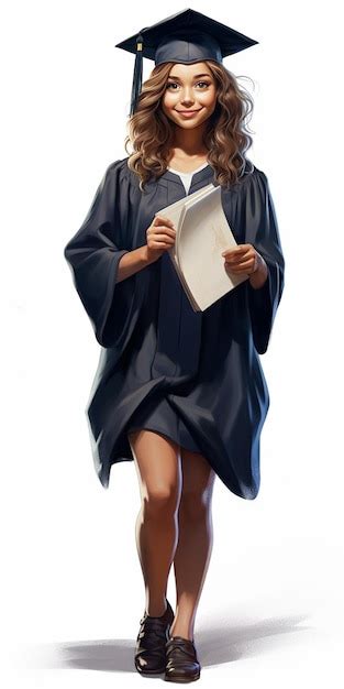 A Graduate Girl With Graduation Premium Ai Generated Image