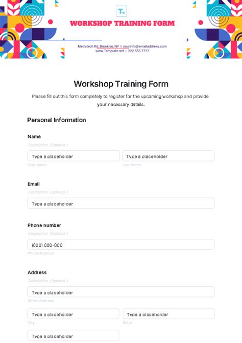 Free Training Registration Form Template To Edit Online