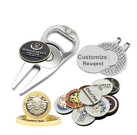 Custom Enamel Golf Ball Marker Customized Logo High Quality Embossed