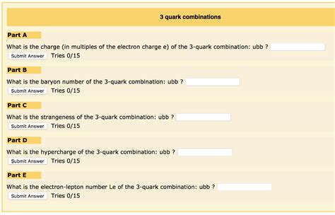 Solved 3 Quark Combinations Part A What Is The Charge In