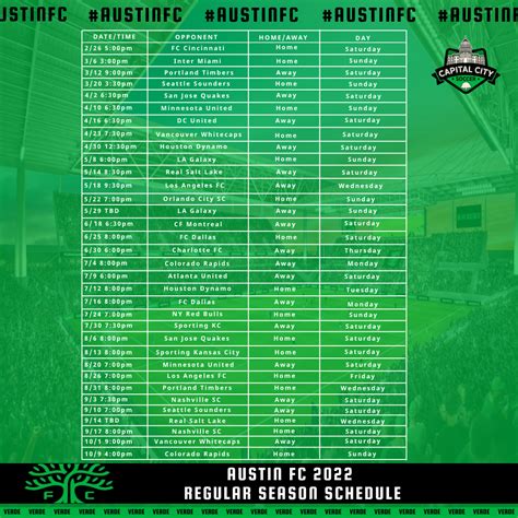 2022 Austin Fc Game Schedule All Home And Away Dates Capital City Soccer