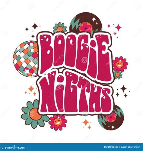 Grabado Groovic Con Discos De Vinilo De Bola Disco Noches De Boogie