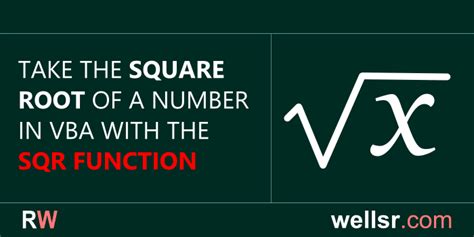 Square Root In Vba With The Sqr Function