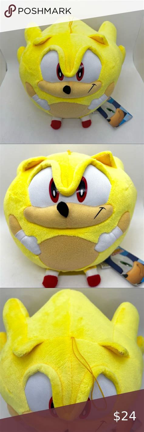 Sonic The Hedgehog Super Sonic Ball Plush 8” Yellow Sega Ge Stuffed