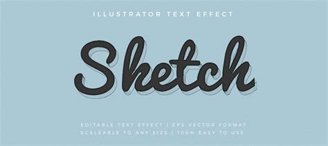 Efecto De Fuente De Estilo De Texto De Boceto Manuscrito Vector Premium