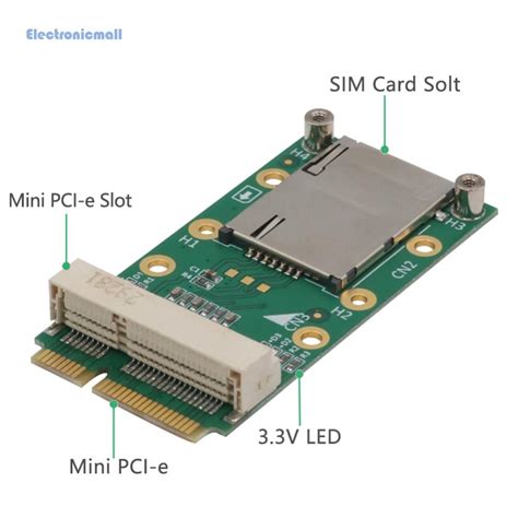 อะแดปเตอร์ Pci E ขนาดเล็กพร้อมช่องใส่ซิมการ์ดสําหรับ 3g 4g Wwan Lte