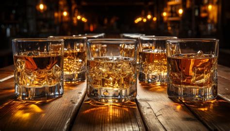 Luxury Party At The Bar Drinking Scotch Whiskey On Ice Generated By Ai
