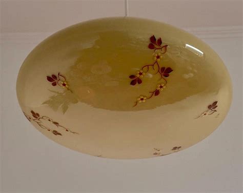 Antique Art Deco Pendat Light Vintage Opaline Glass Ceiling Light Mid Century Hanging Lamp