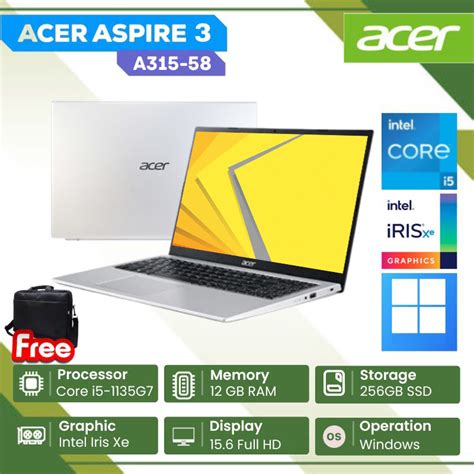 Jual Laptop Acer Aspire Slim A315 58 59fw Core I5 Gen 11 256gb Ssd 12gb