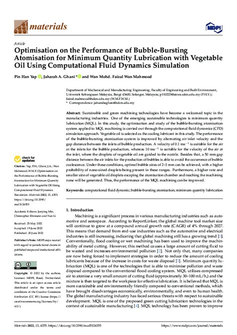Pdf Optimisation On The Performance Of Bubble Bursting Atomisation
