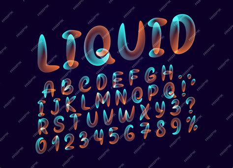 Letra De Color Fluido Fuente Alfabética De Líquido De Fusión Diseño