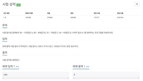 [백준] 9498번 시험 성적 2단계 python — 공부용
