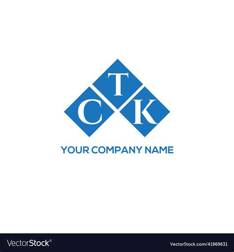 Ctk Letter Logo Design On White Background Vector Image