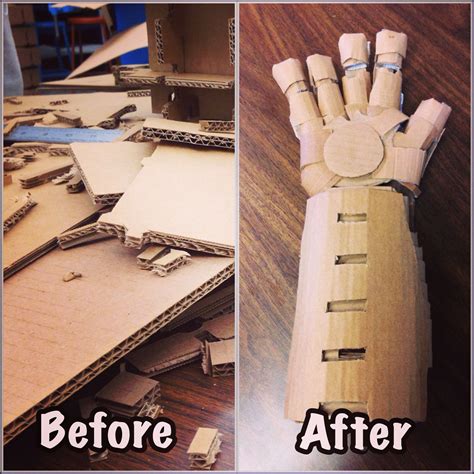 Turning Scraps Of Cardboard Into And Iron Man Arm Cardboard Crafts Best Out Of Waste The