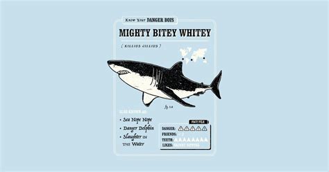 Mighty Bitey Whitey Shark T Shirt Teepublic