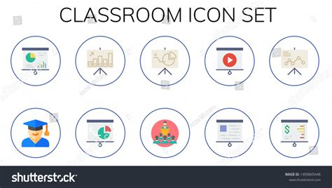 Classroom Icon Set 10 Flat Classroom Stock Vector Royalty Free