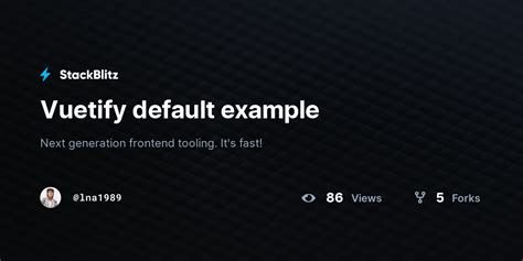 Vuetify Default Example StackBlitz