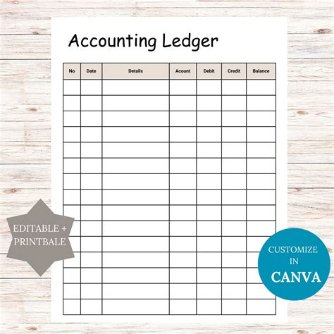 Printable Ledger 600x776