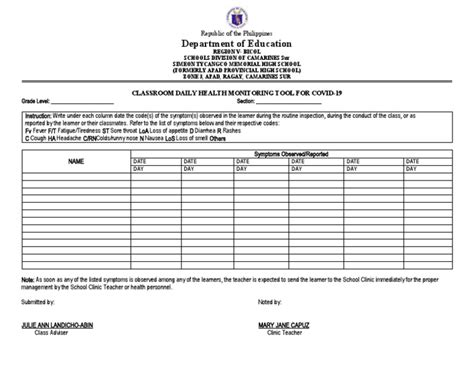 Daily Monitoring Form Pdf Daily Monitoring Form Pdf