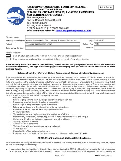 Fillable Online AND ASSUMPTION OF RISKS Fax Email Print PdfFiller