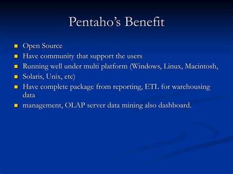 ppt pentaho open source bi powerpoint presentation free download