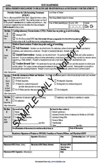 New Hampshire Polst Form Pdfsimpli