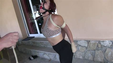 Sarah Brooke First Time Ever Bondage Walk Training In A Public Olive