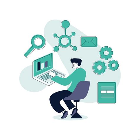 Information Technology Illustration In Illustrator Svg  Eps Png