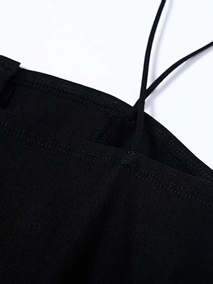 Black Button Placket Front Cami Mini Dress Choies