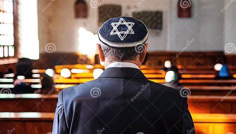 Jewish Man Praying In Synagogue Stock Image Image Of Jewish Place
