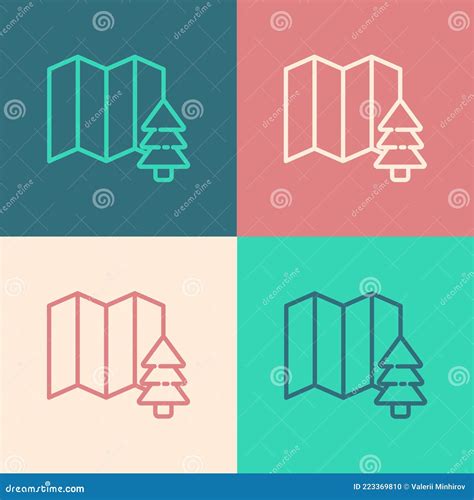 颜色背景上突显的地图图标上林的弹出式艺术线位置 矢量图插图 向量例证 插画 包括有 例证 概念 223369810