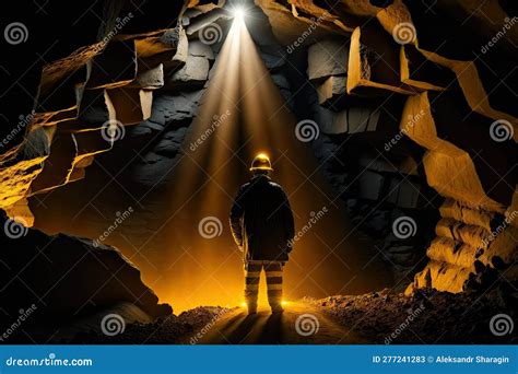 Mines Rescue In Underground Cave Rescuers Control Mining Safety