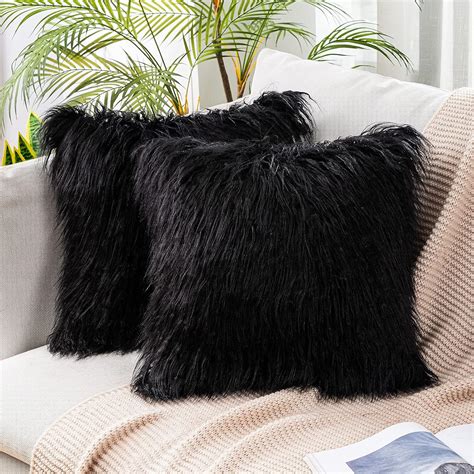 Amazon MIULEE Pack Of 2 Decorative Faux Fur Throw Pillow Covers