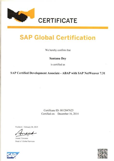 Sap Certificate