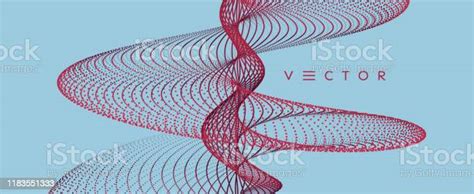 Sound Waves Big Data Visualization Array With Dynamic Particles Abstract Grid Design 3d Vector