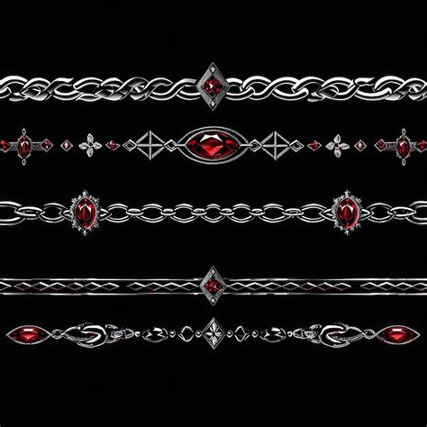 Premium Photo Metal Chain Borderlines Design With Gemstone Accents