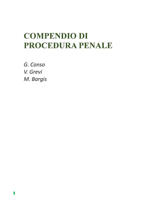 Compendio DI Procedura Penale COMPENDIO DI PROCEDURA PENALE G Conso V Grevi M Bargis