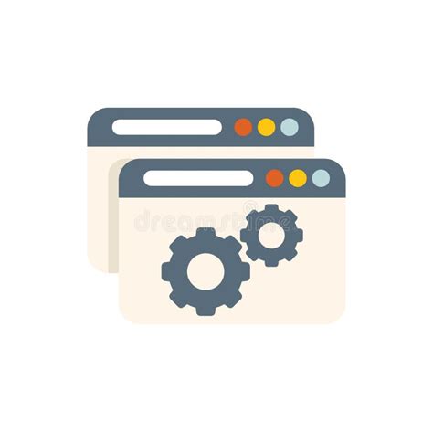 Website Optimization Showing Two Browser Windows With Cogwheels Inside