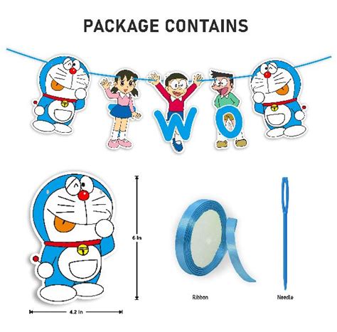 Card Stock 250 Gsm Good Quality Doraemon Two Banner For Birthday Decorations Packaging Type