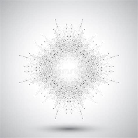 Geometric Abstract Grey Background With Connected Lines And Dots Medicine Science Technology