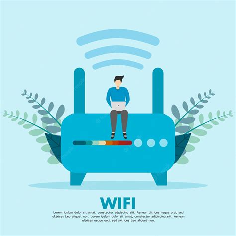 Premium Vector Wi Fi Concept Illustration Wireless Area Free Wifi
