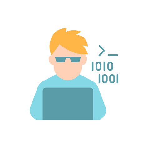 Programmer Vector Flat Color Icon Computer Expert Man Coding On Laptop Freelance Software